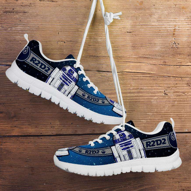 Fan Art R2-D2 Running Shoes - Blue / Grey | Designs by MyUtopia Shout Out