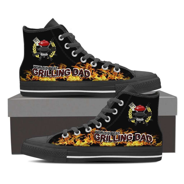 World's Best Grilling Dad Canvas High Top Shoes Mens | Designs by ...
